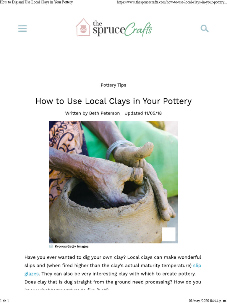 How To Use Local Clays in Your Pottery | PDF
