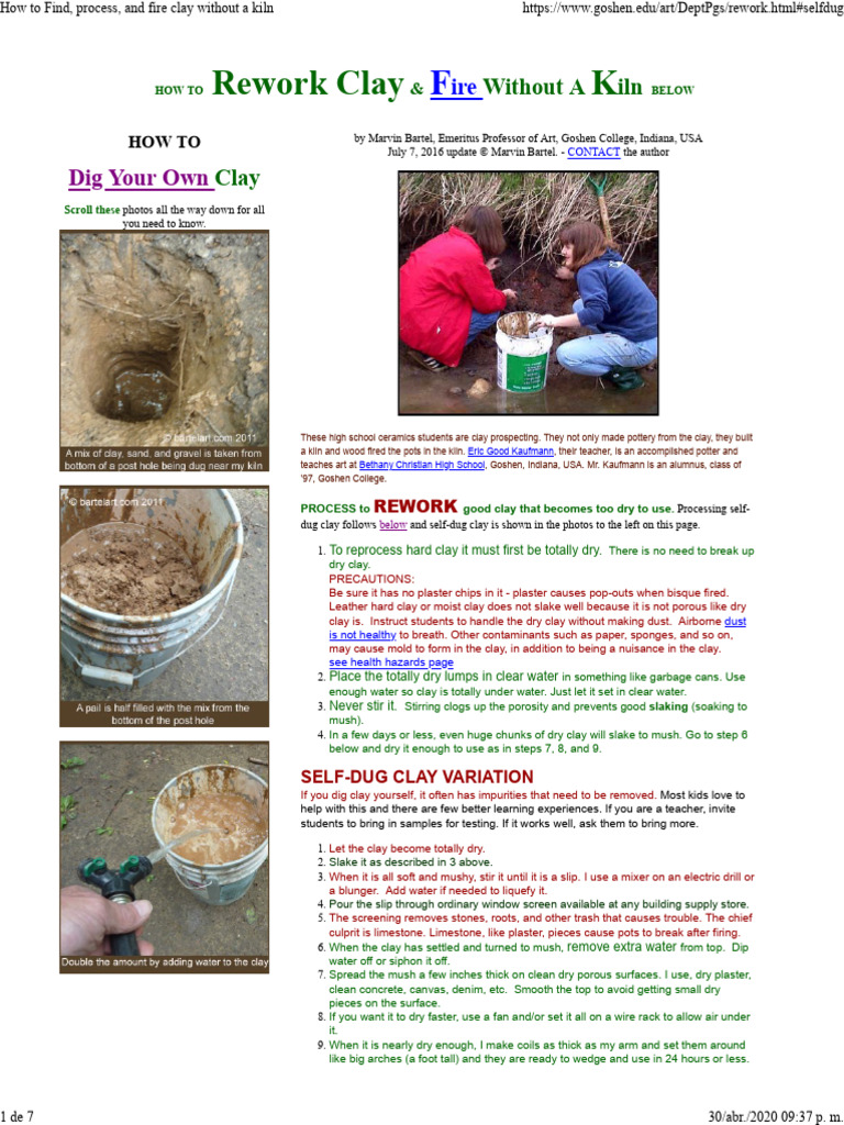 How To Find, Process Your Own Clay | PDF | Pottery | Clay