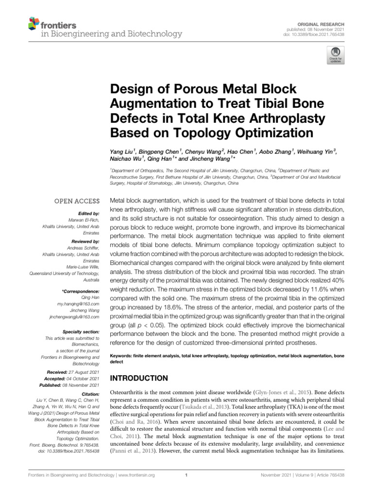 Design of Porous Metal Block Augmentation To Treat | PDF