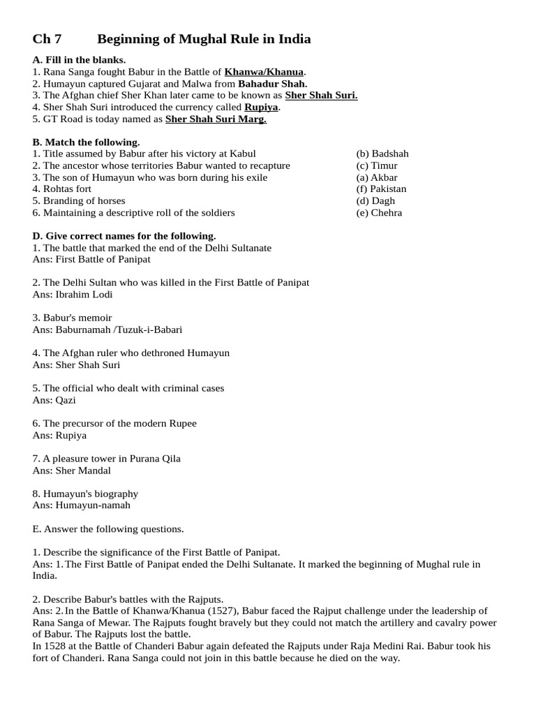 Beginning of Mughal Rule in India | PDF | Mughal Empire