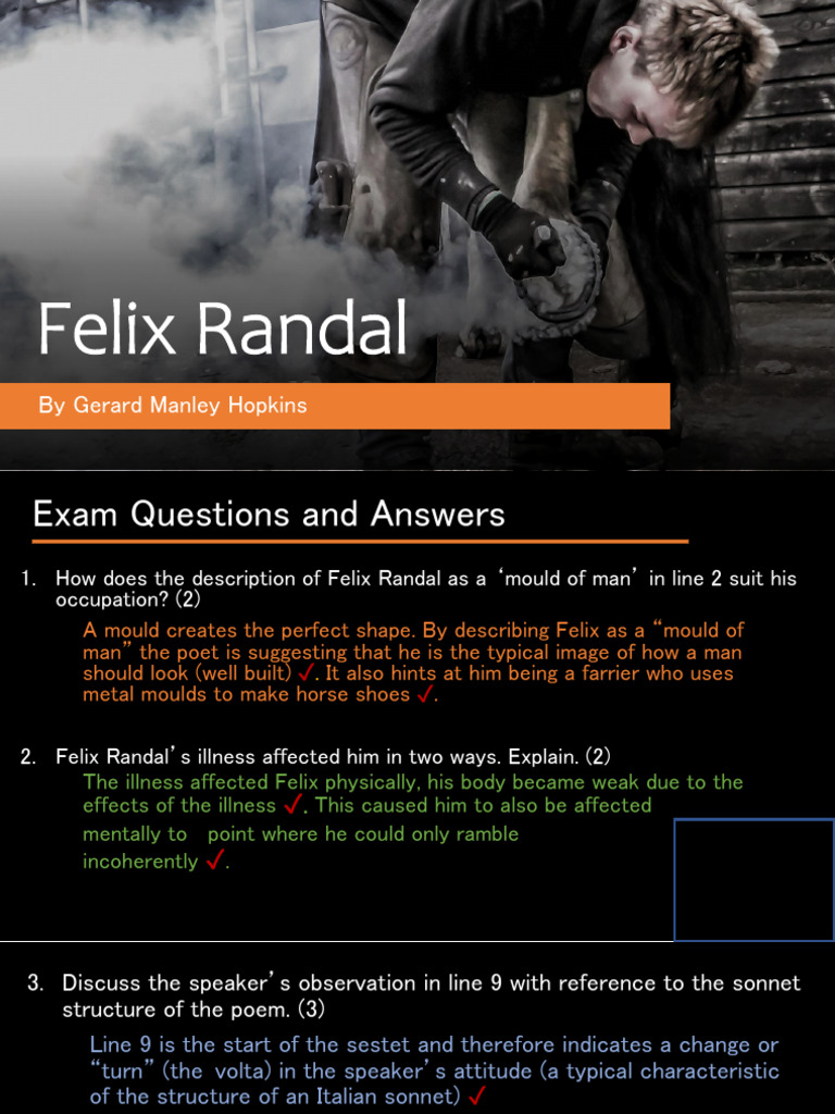 Felix Randal Poem Analysis Questions | PDF