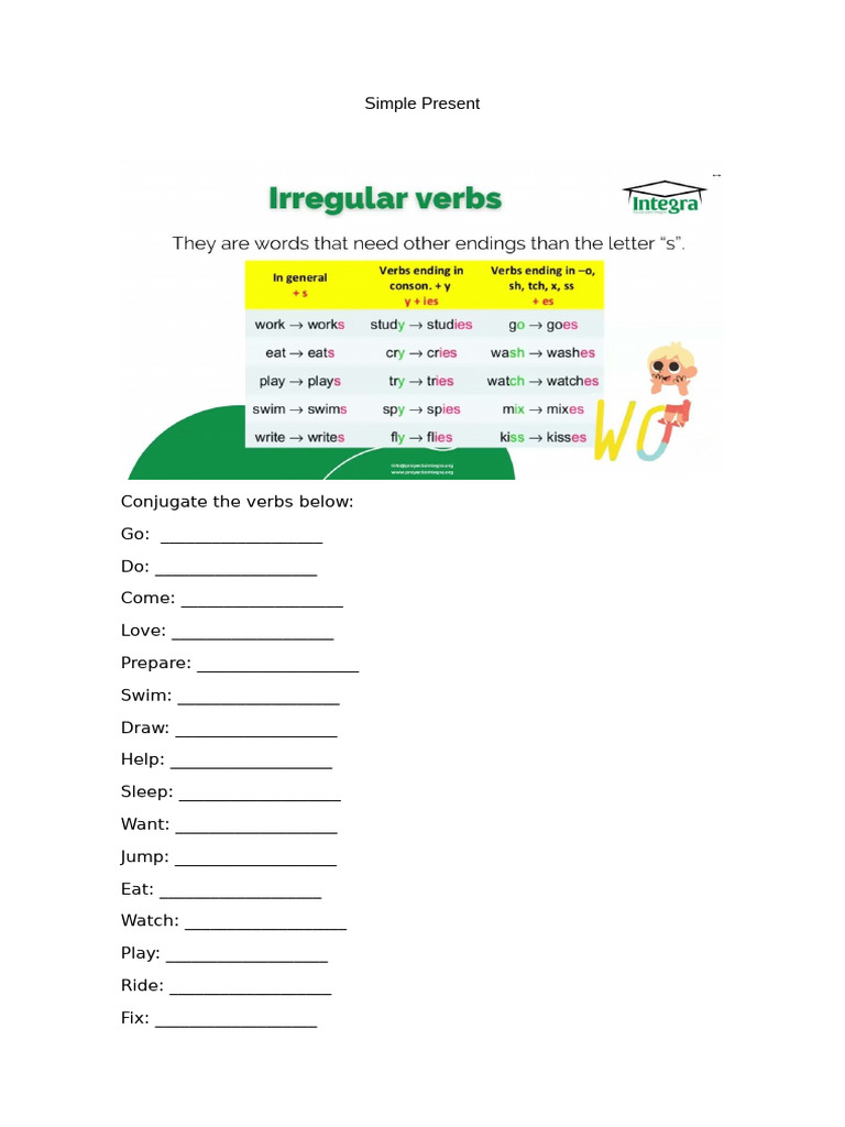 Irregular verbs_simple present | PDF