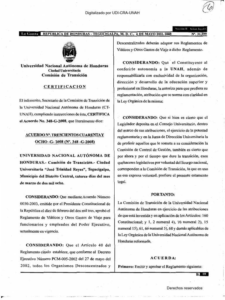 Derechos Reservados UDI-CRA-UNAH | PDF