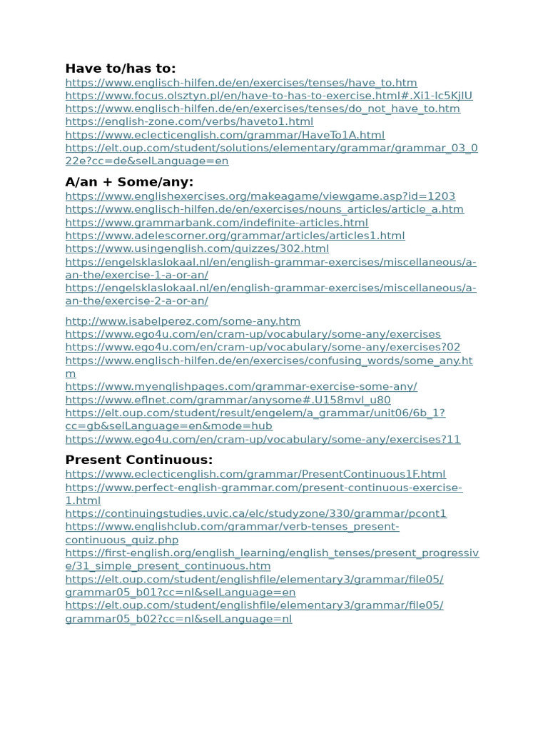 Grammar Practice Links Topic 3 4 | PDF | Linguistics | Grammar