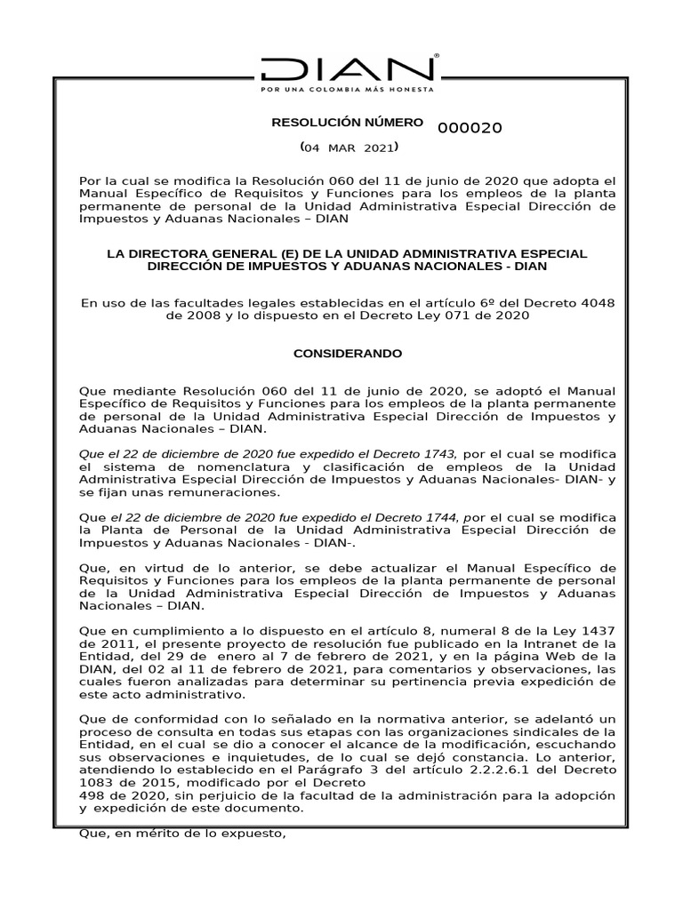 Resolución 000020 de 04-03-2021 Final | PDF | aduana | Business