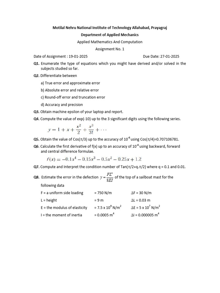 AMC Assignment 1 Introduction B.Tech. IV Sem ECM 2025 | PDF