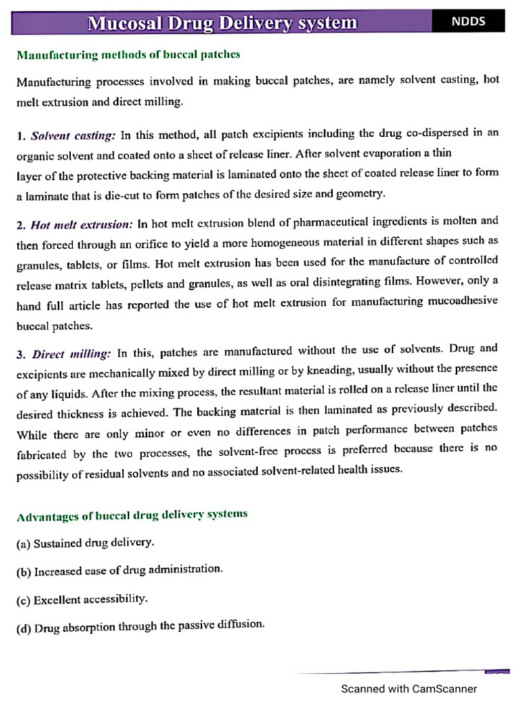 Mucosal Drug Delivery System | PDF