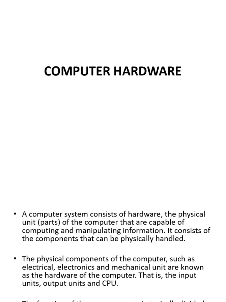 Hardware Pdf Computer Data Storage Input Output