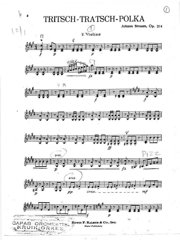 Tritsch Tratsch Polka - J. Strauss - Violí II | PDF