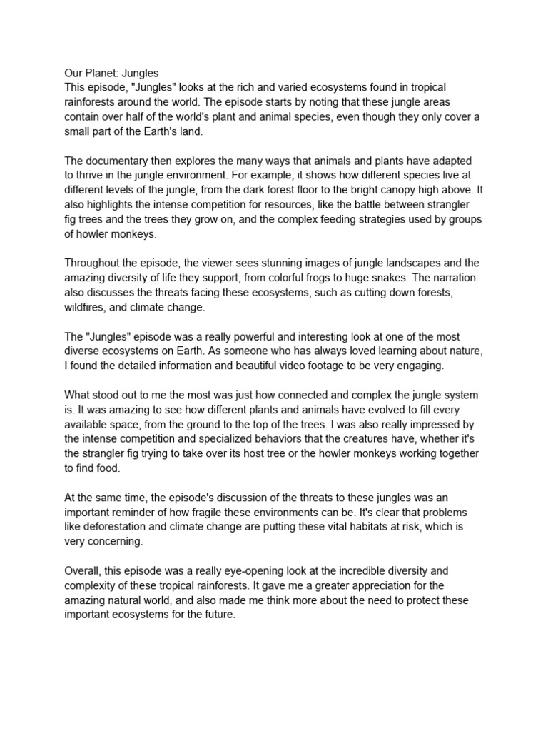 Our Planet - Jungles | PDF