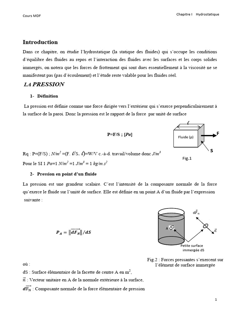 Paradoxe hydrostatique et pression | PDF | Pression | Pascal (Unité)