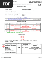 Rotation Chart - Kerala Public Service Commission, Government of Kerala ...