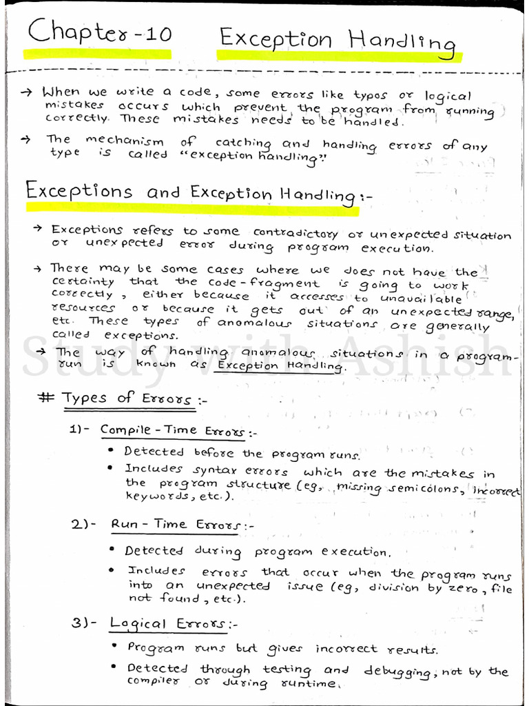 Exception Handling | PDF