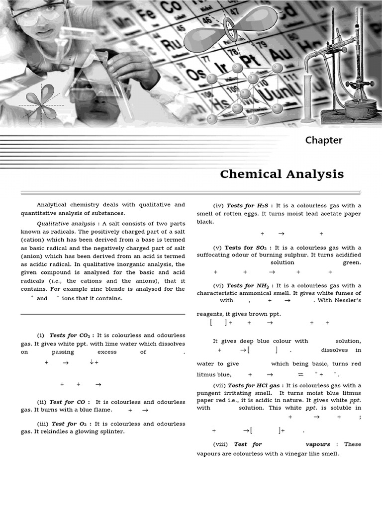 Chemical Analysis | PDF | Hydroxide | Atoms