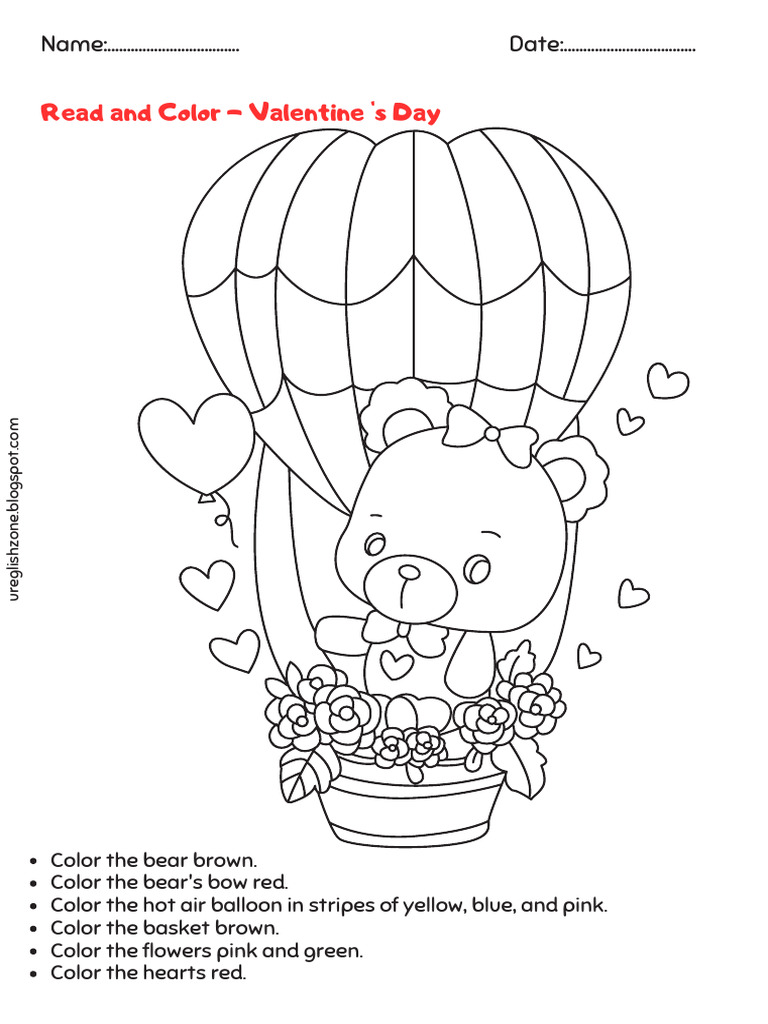 Read and Color - Valentine 'S Day | PDF