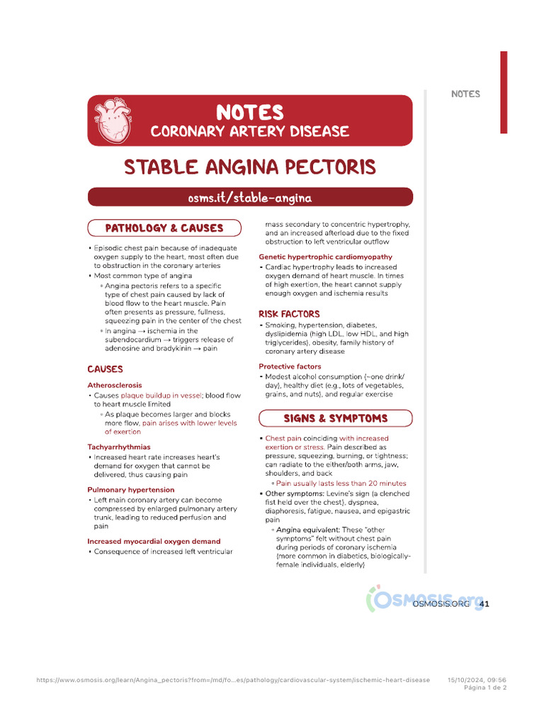 Angina pectoris- Video, Anatomy, Definition & Function | Osmosis | PDF