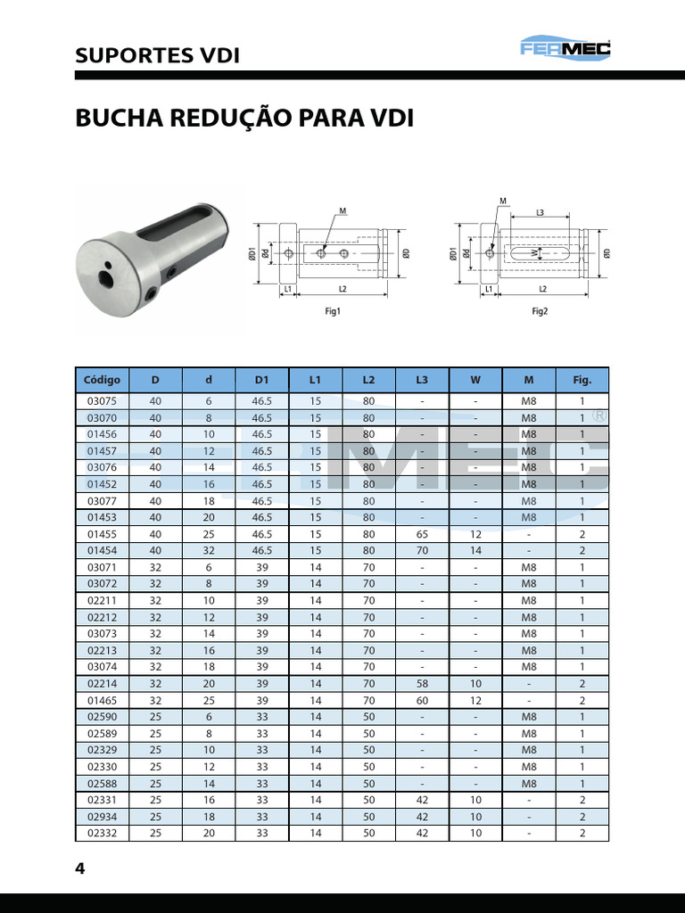 Bucha de Reducao para VDI 587 | PDF