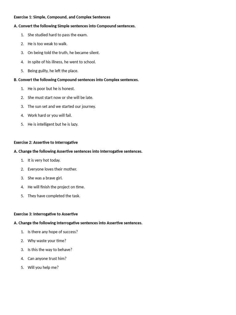 Transformation of Sentences | PDF | Linguistics | Grammar