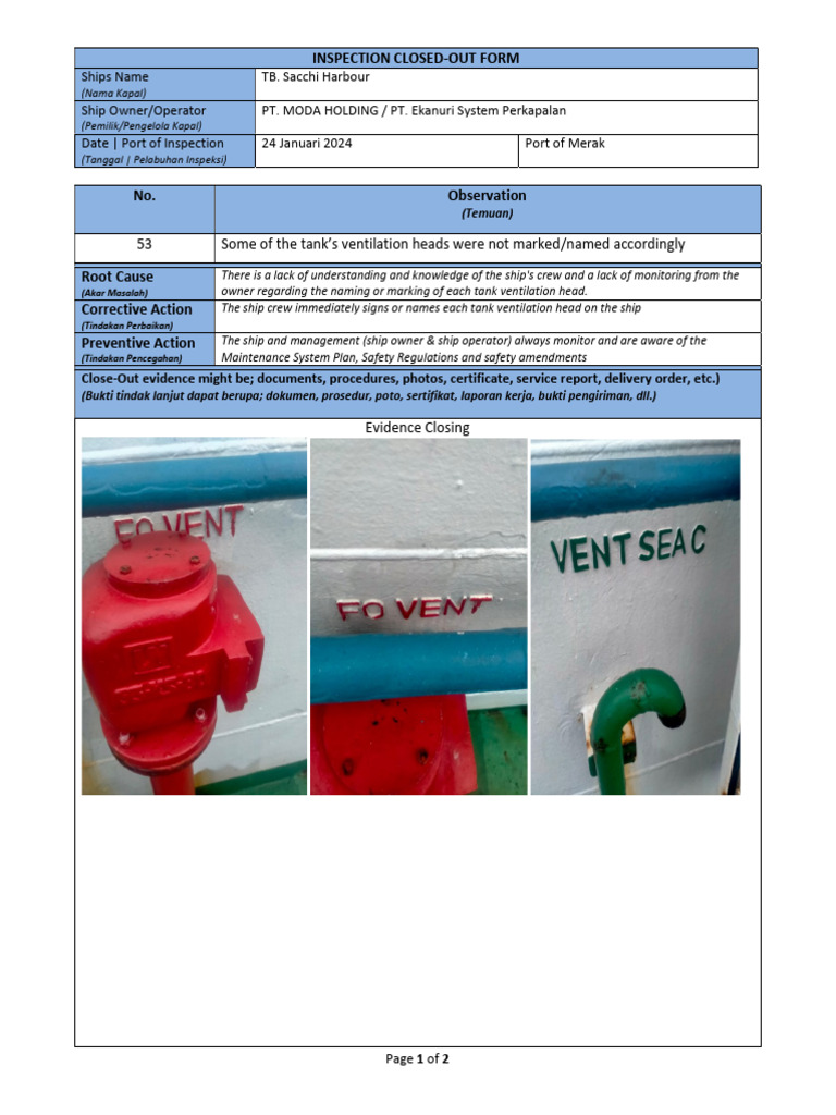 53. Close-Out-Form | PDF