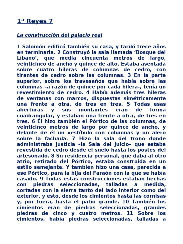 1 Reyes 7 | PDF | Columna | Altar