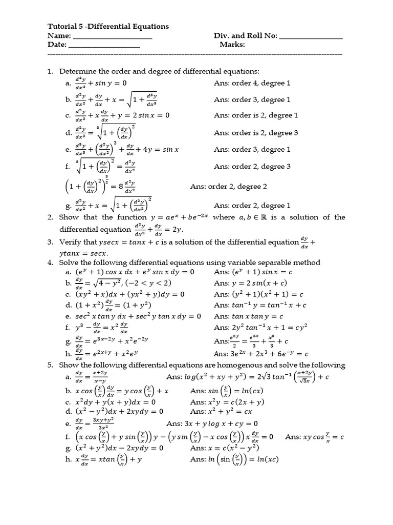 BTI IV Tutorial 5 | PDF | Equations | Mathematical Objects
