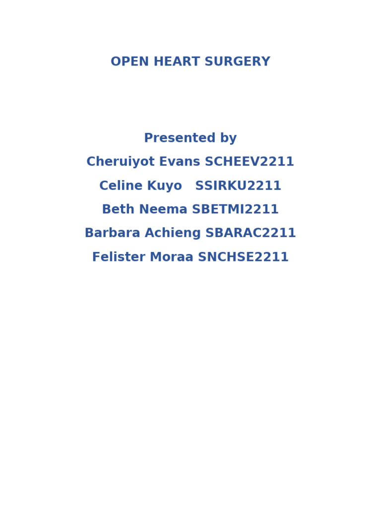 Open Heart Surgery Pdf Heart Cardiac Surgery