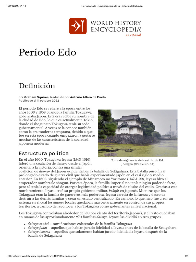 Período Edo - Enciclopedia de La Historia Del Mundo | PDF | Japón feudal
