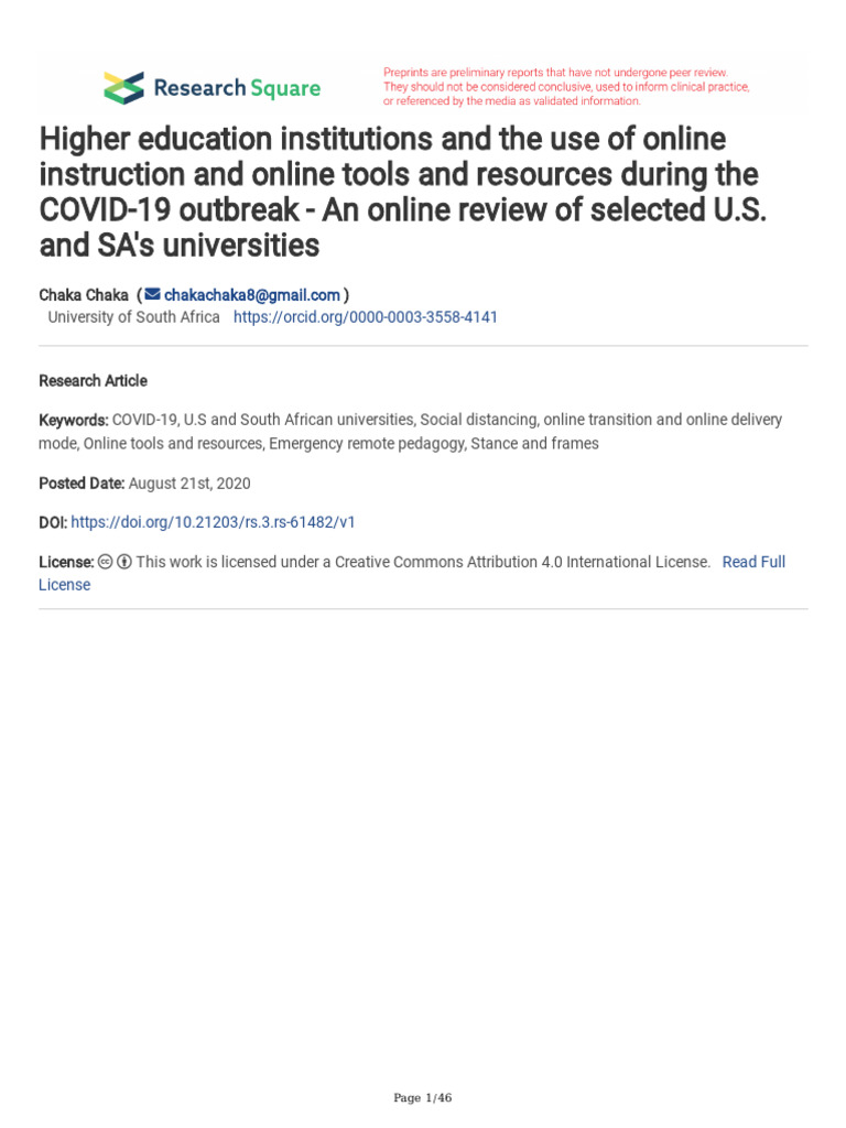 Higher education institutions and the use of online education systems | PDF | Educational ...