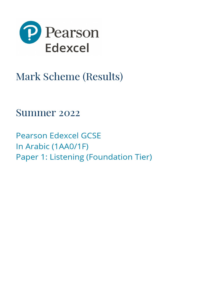 GCSE Paper 1 Listening (Marking) Foundation | PDF