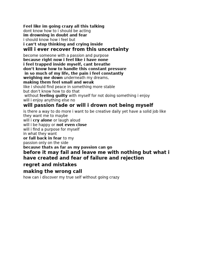 Going Crazy Poem | PDF