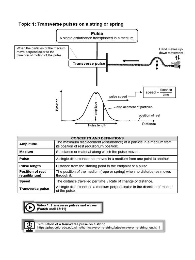 WAVES - Transverse Pulses On A String, Spring | PDF | Waves | Mechanics