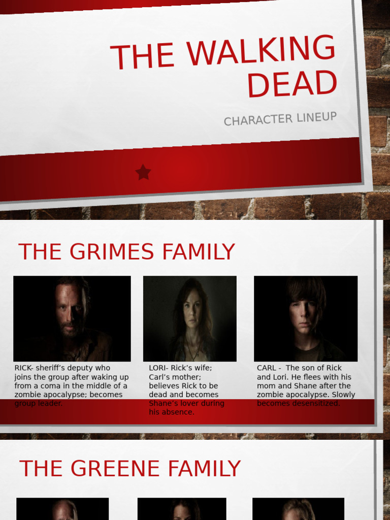 The Walking Dead Character Lineup | PDF