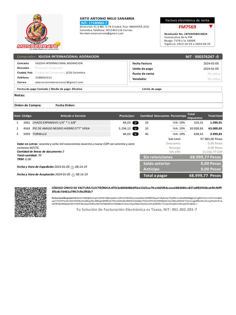 Factura Electrónica de Venta - Machetá | PDF | Factura | Pagos