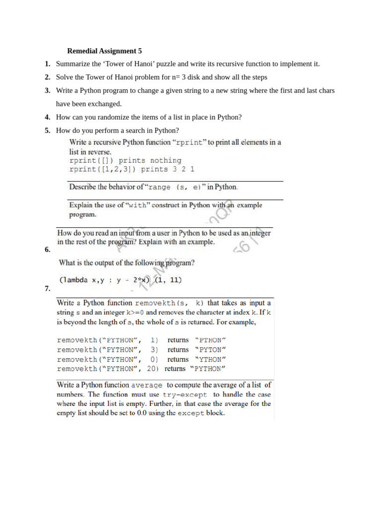 Python Programming Exercises | PDF