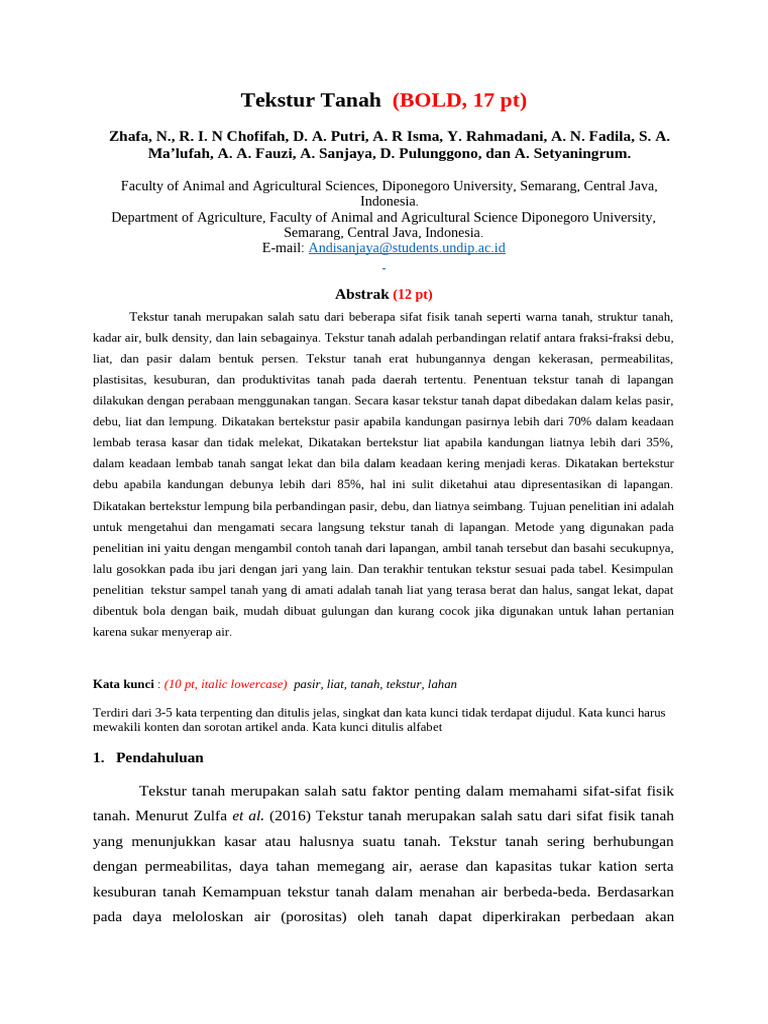 Revisi Draft 2 - BAB 1 - 1A (Tekstur Tanah) | PDF