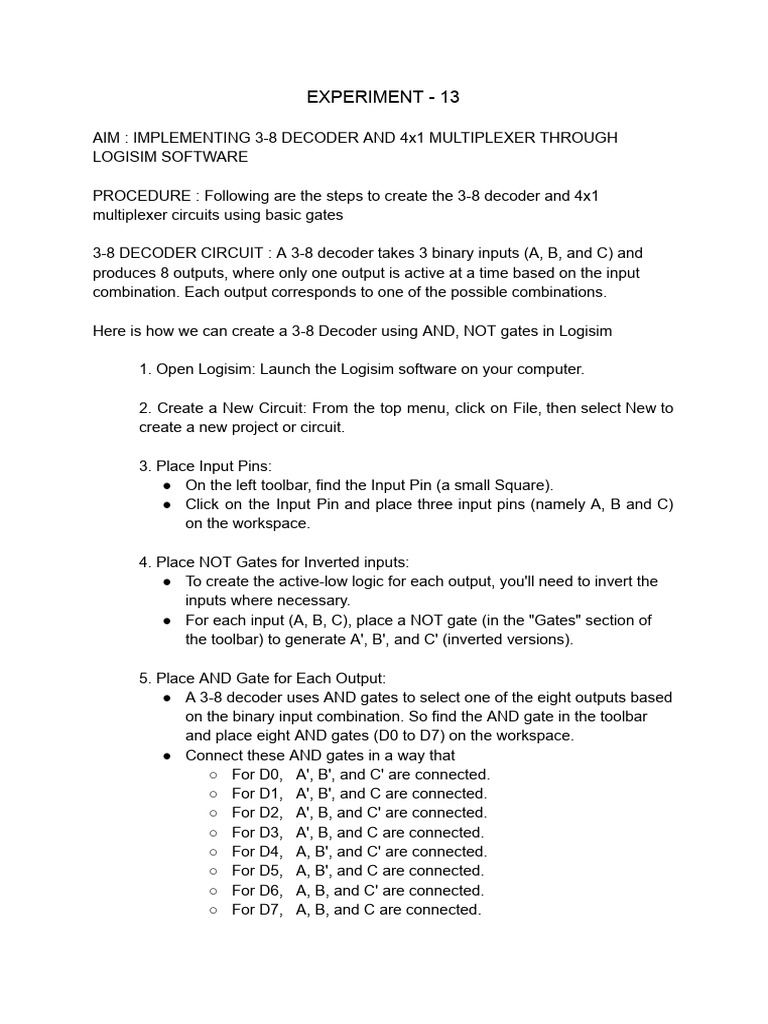 Coa Logisim 13 | PDF | Logic Gate | Computing