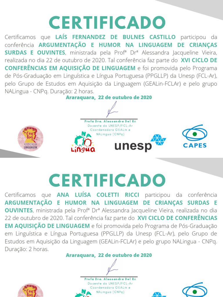 Participação Conferência _Argumentação e Humor Na Linguagem de Crianças ...