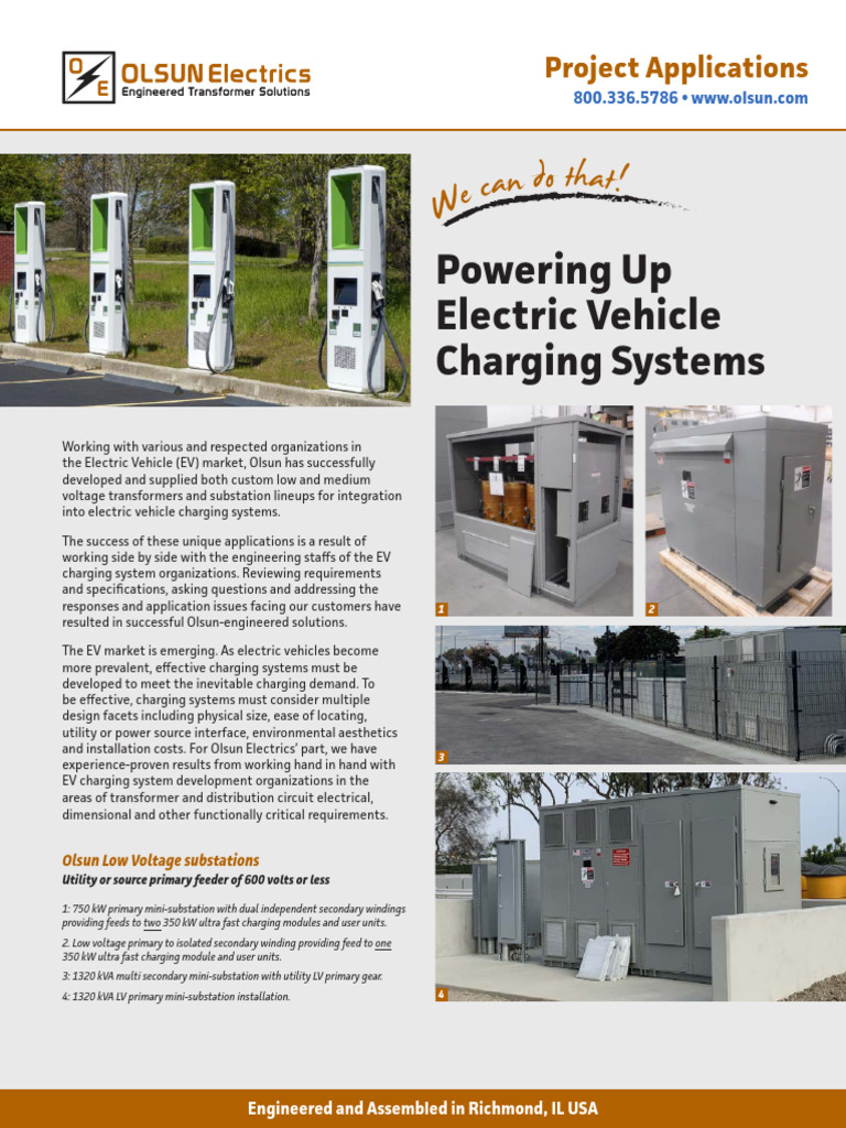 Olsun Electric Vehicle Charging Stations Project Application | PDF | Transformer | Electronics