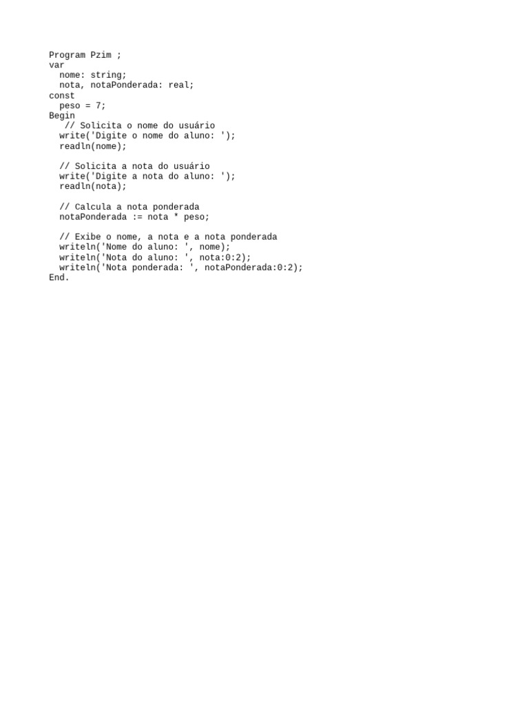 Cálculo de Nota Ponderada | PDF