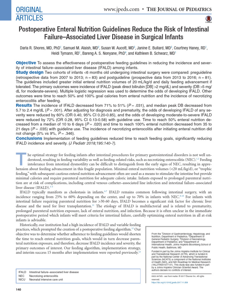 Post Surgical Enteral Feeding in Neonates | PDF | Medical Specialties ...