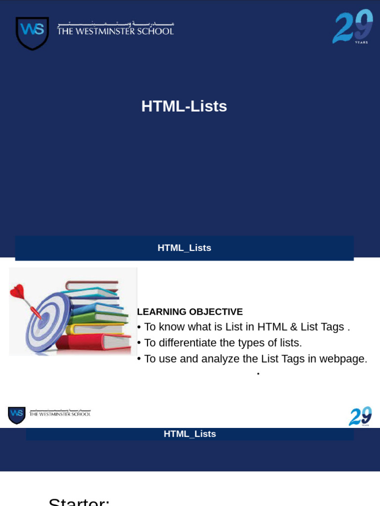 HTML_Lesson 02_Lists | PDF | Html Element | Html HTML_Lesson 02_Lists | PDF | Html Element | Html