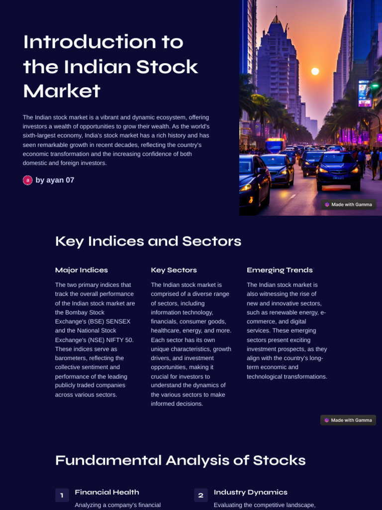 Indian Stock Market Overview Guide | PDF | Investing | Technical Analysis
