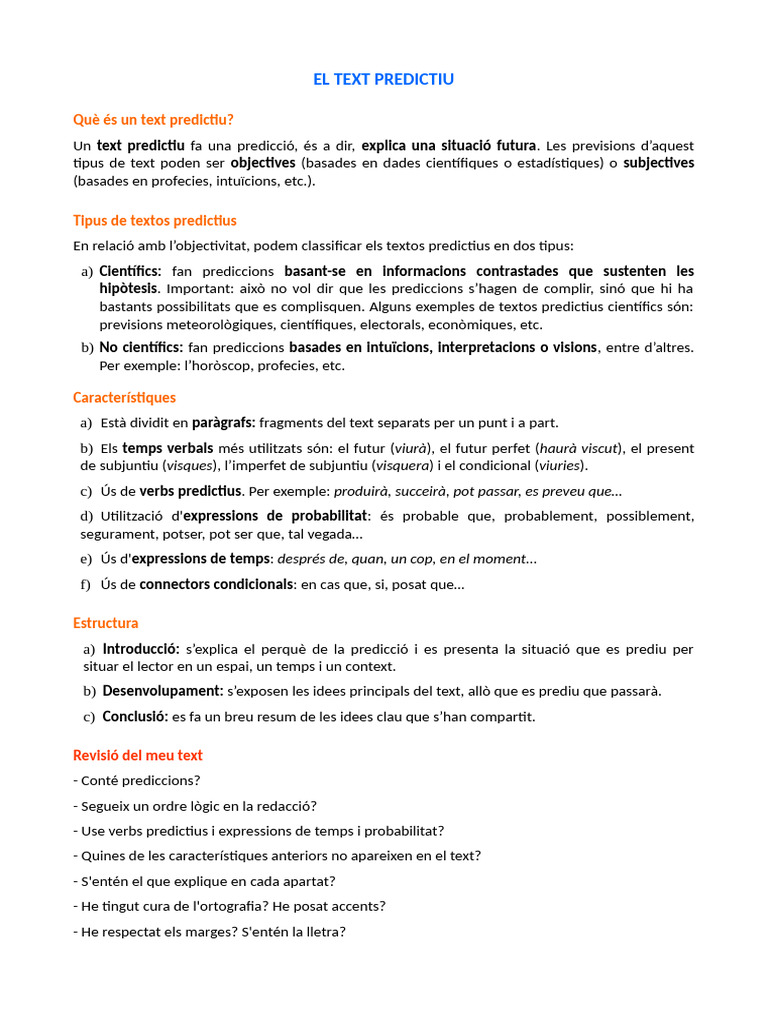 Text Predictiu (Teoria) | PDF