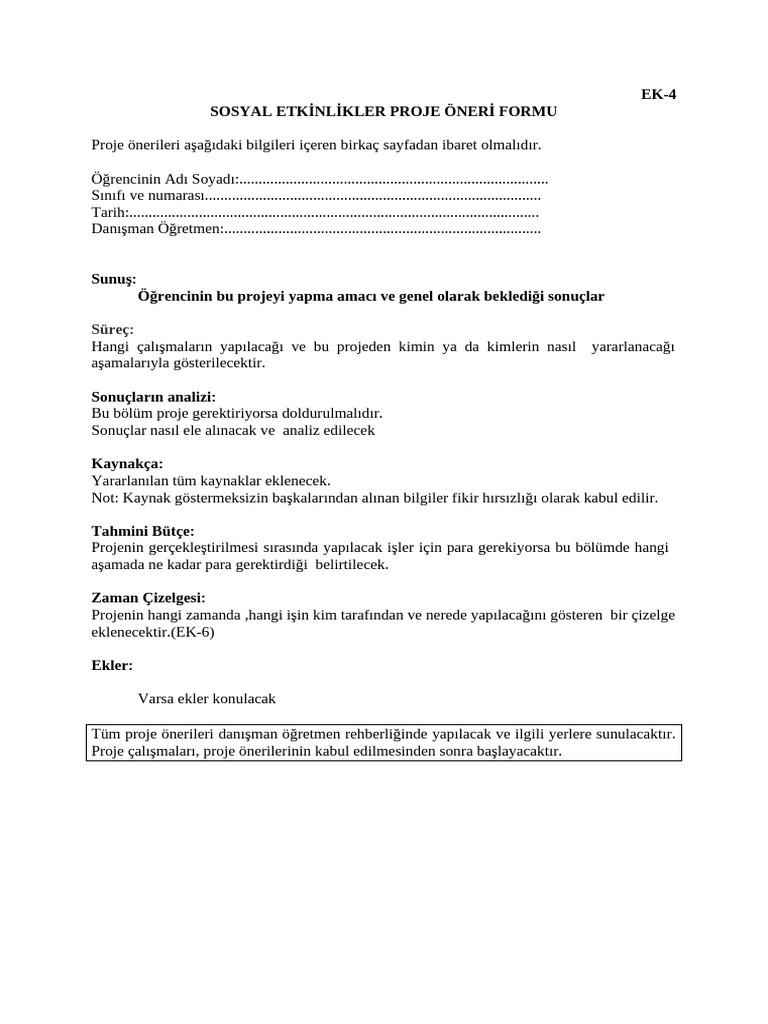Proje Öneri Formu | PDF