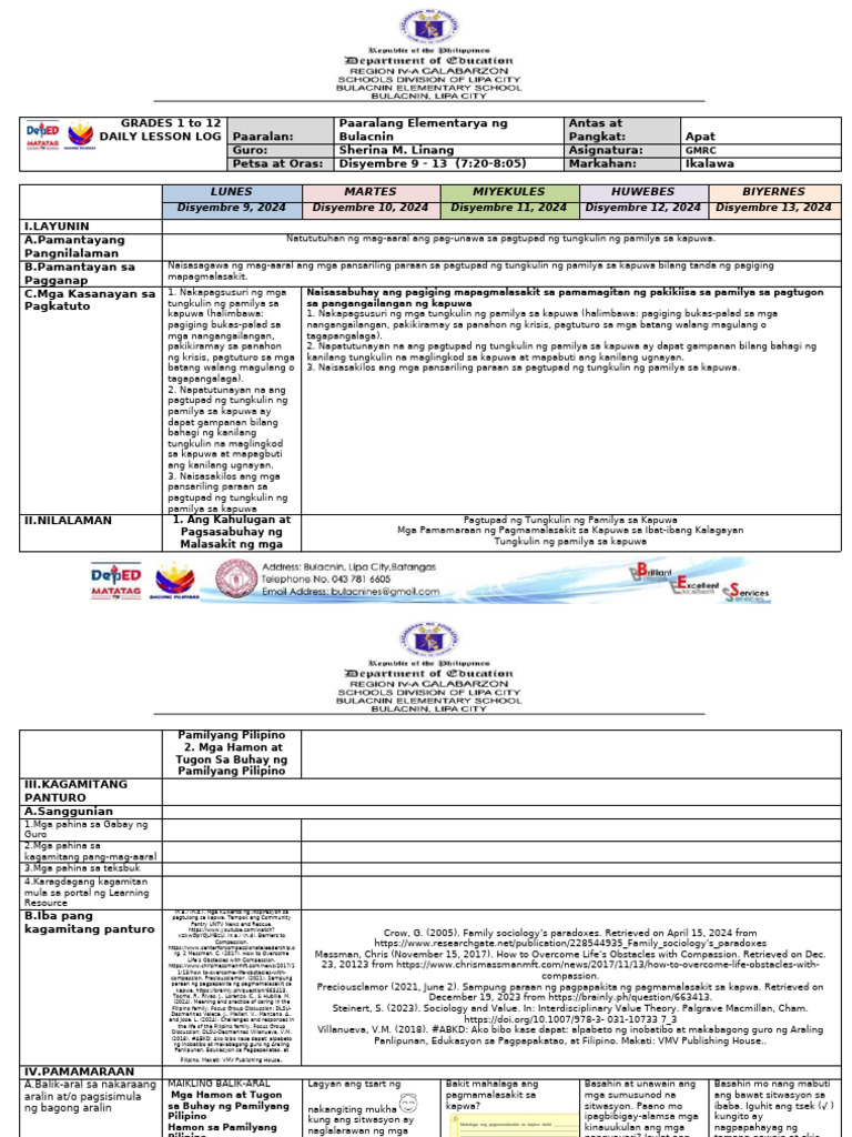 DLL - GMRC Q3 Week 2 | PDF