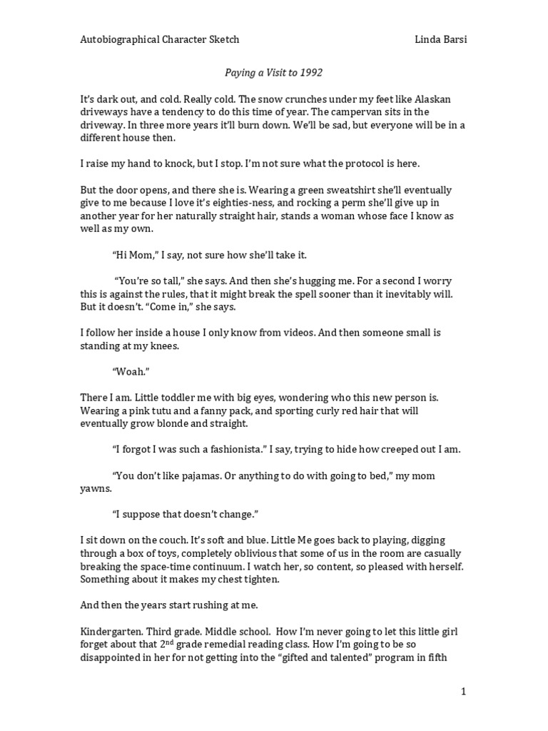 Autobiographical Character Sketch | PDF
