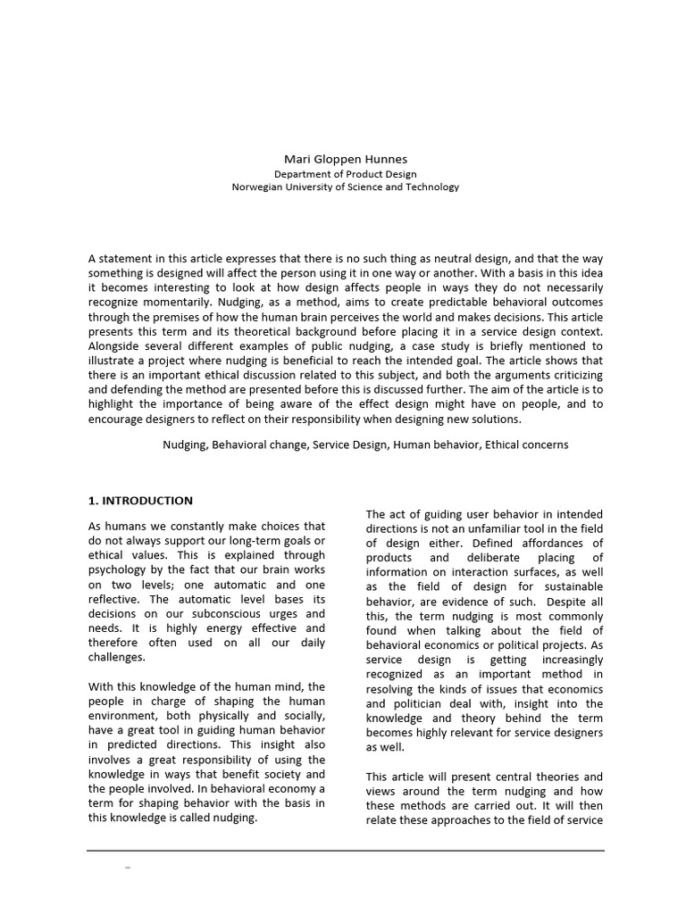 2) Nudging How Human Behavior Is Affected by Design | PDF | Behavioral ...
