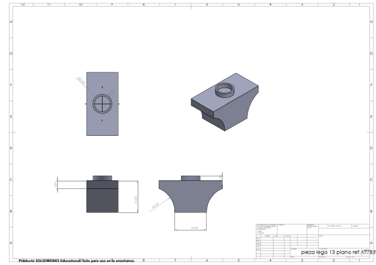 Plano de pieza LEGO en SOLIDWORKS | PDF