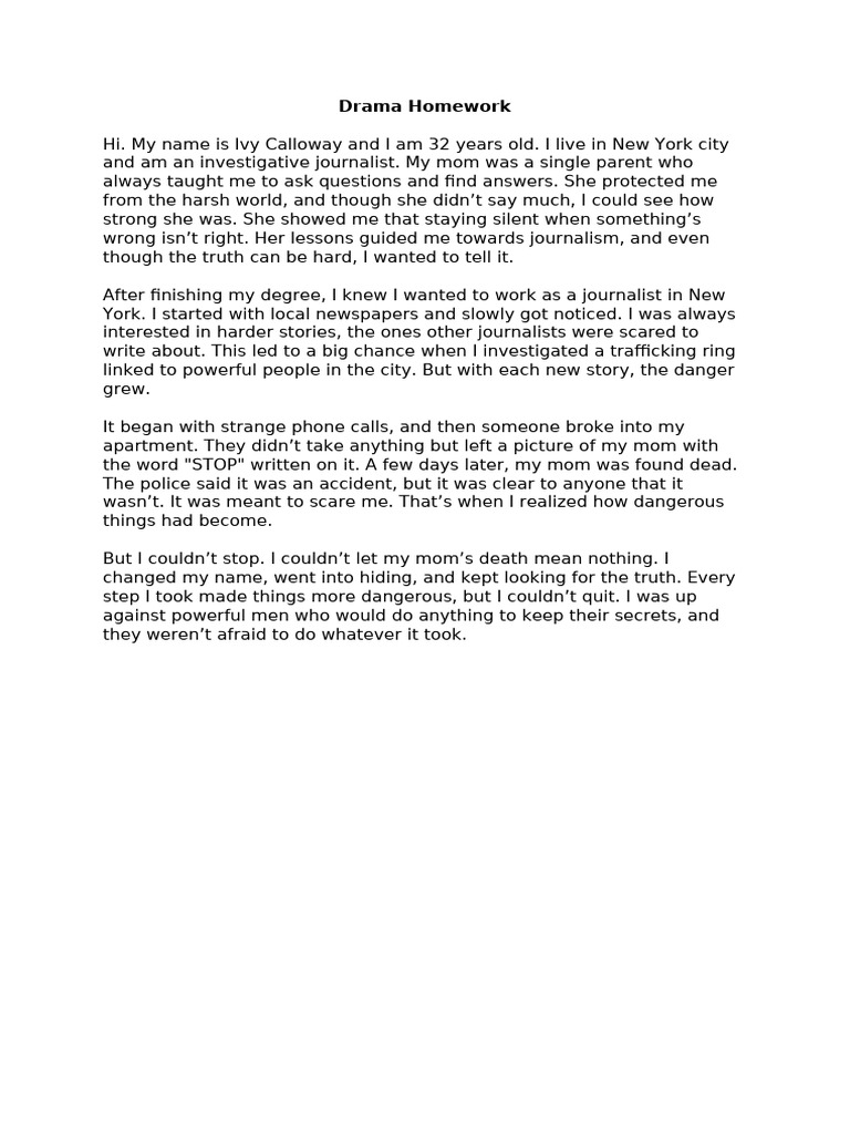 Drama Homework | PDF