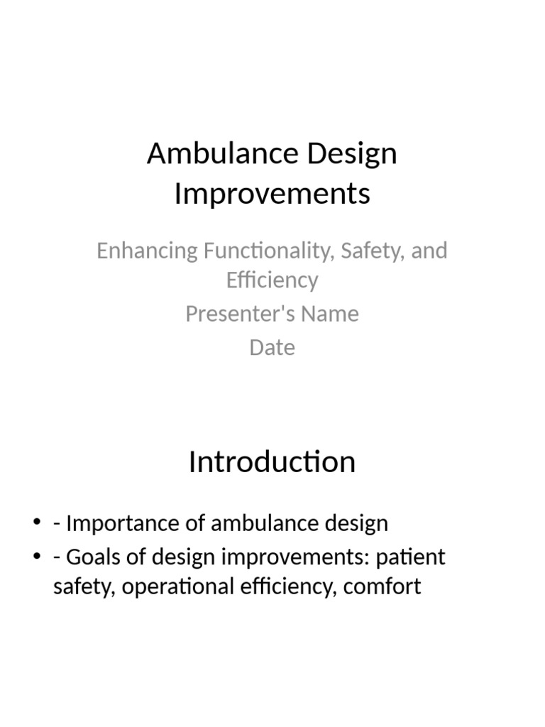 Ambulance Design Improvements | PDF